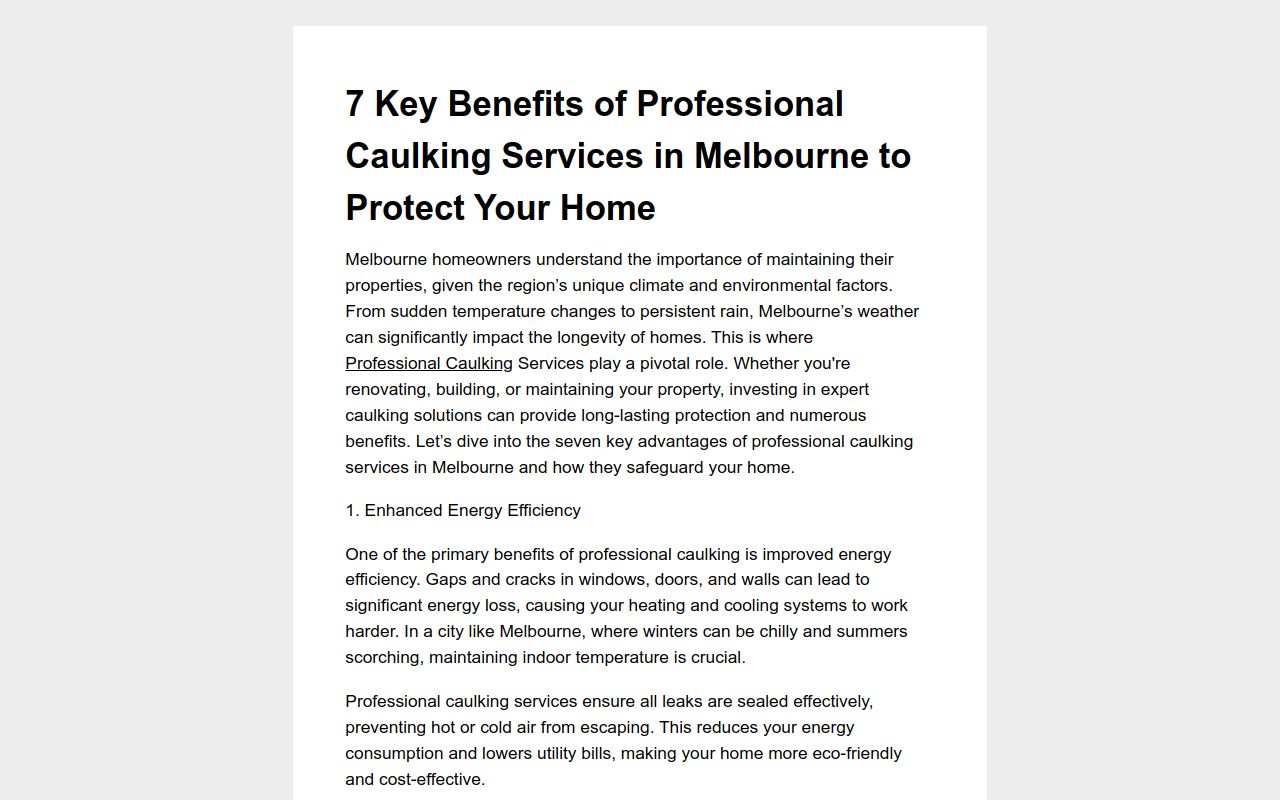 7 Key Benefits of Professional Caulking Services in Melbourne to ...